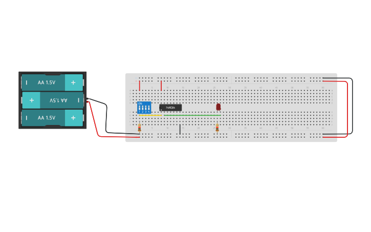 Circuit design Circuito con integrado 7404 - Tinkercad