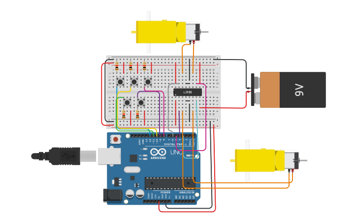 Circuit design Copy of Carro por bluetooth | Tinkercad