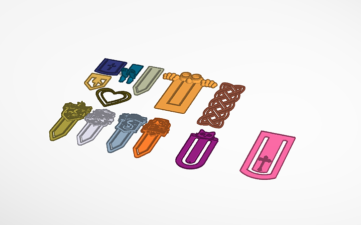3D design Bookmark Assortment - Tinkercad