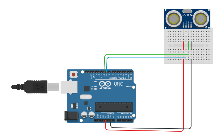 Circuit design Distance Meter - Tinkercad