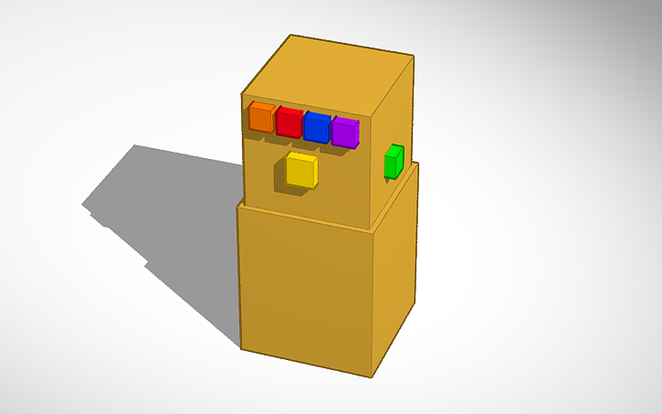 3D design minecraft infinity gauntlet - Tinkercad