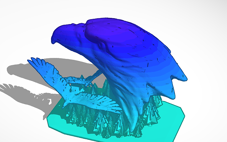 3D design Eagle head sculpture | Tinkercad