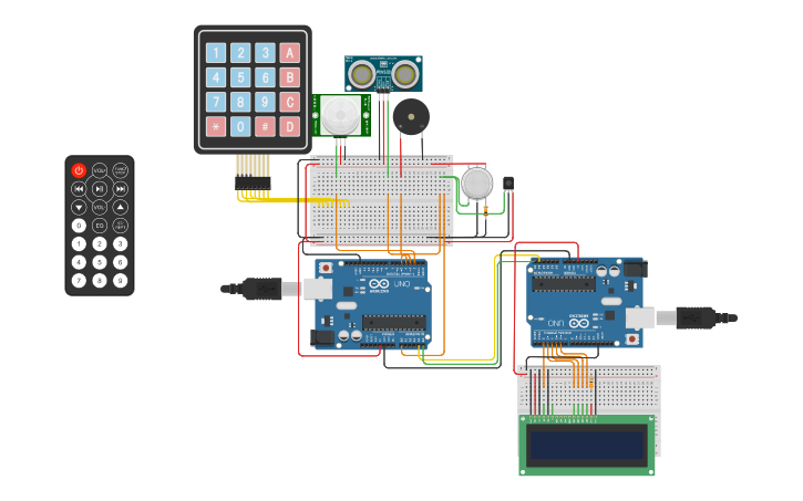 Circuit Design 2 Arduinos Tinkercad