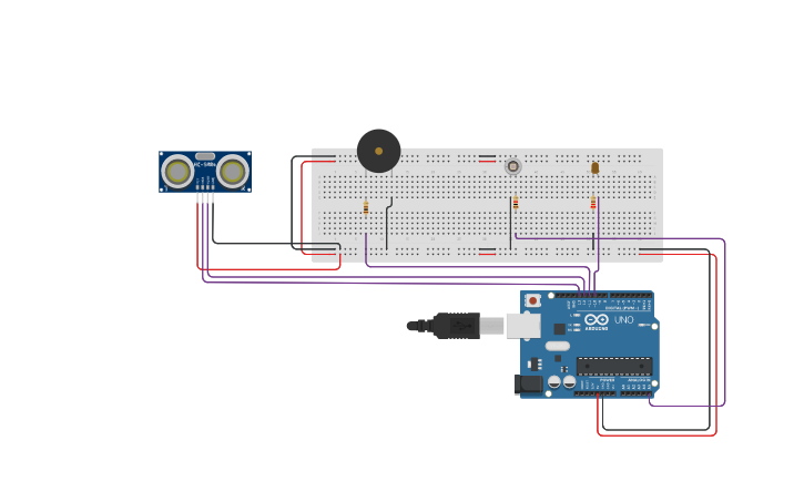 Circuit design Smart Car Parking - Tinkercad