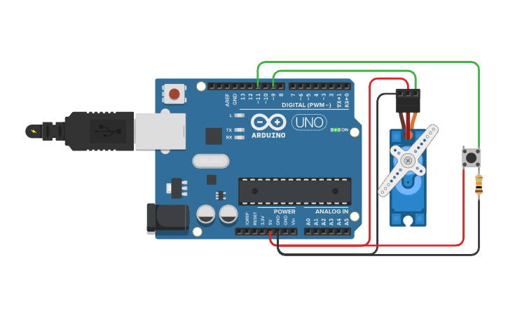 Circuit design Servo - Tinkercad