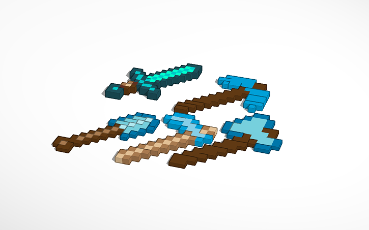 3D design all the minecraft tools - Tinkercad