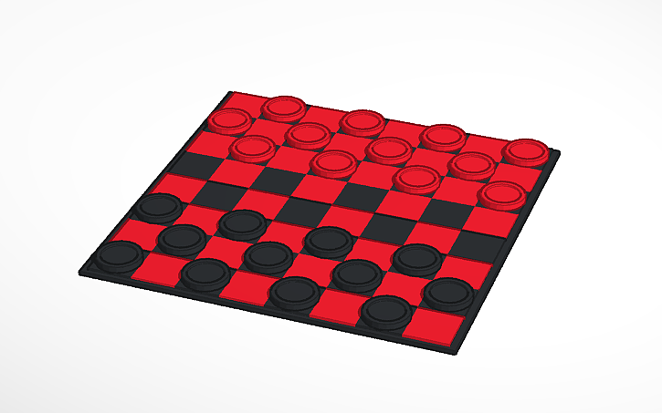 3D design Checkers Set - Tinkercad