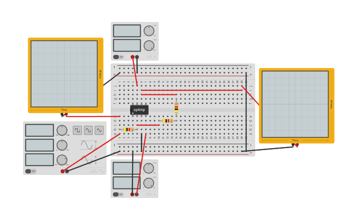 Circuit design Lab 02: Inverting Op-Amp - Tinkercad