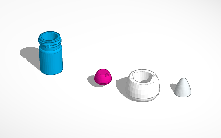 3D design Geocache bottle cap container - Tinkercad