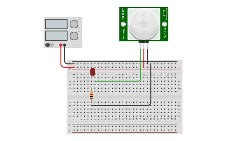 Circuit Design Motion Detector Using Pir Sensor Tinkercad