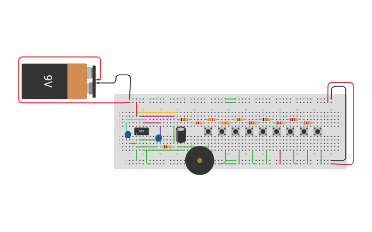 Circuit design Taller #1 3T 2021-11 Piano | Tinkercad