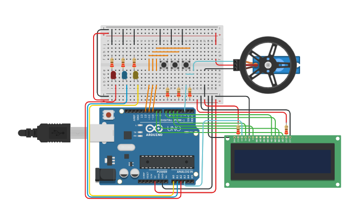 Circuit design ASCENSOR ELÉCTRICO EN ARDUINO - Tinkercad