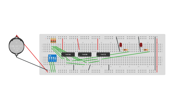 Circuit design Full Adder | Tinkercad