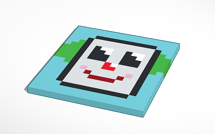 3D design Pixel Art(Clown) - Tinkercad