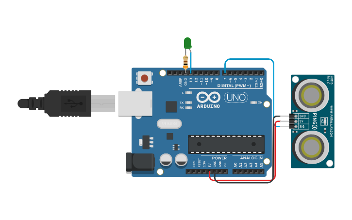 Circuit design E4 Detecting Distance (Infrared Sensor) | Tinkercad