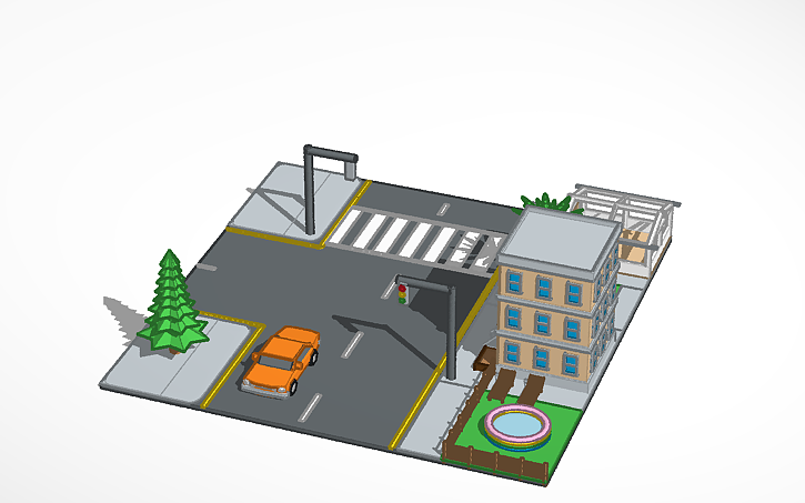 3D design Mini Ciudad - Tinkercad