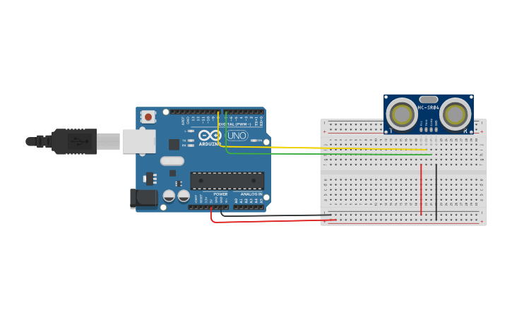 Circuit design sensor de distancia | Tinkercad