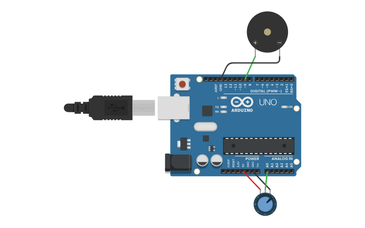 Circuit design exercise buzzer - Tinkercad Circuit design exercise buzzer - Tinkercad