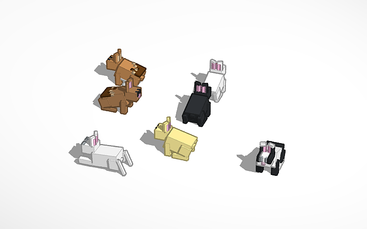 3D design Minecraft Rabbit Types - Tinkercad