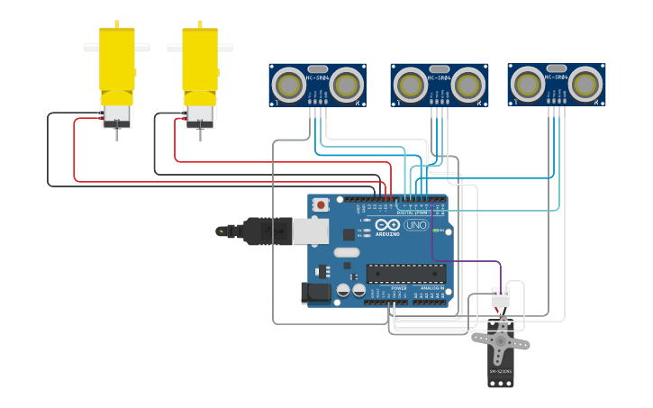Circuit design Smart Car - Tinkercad
