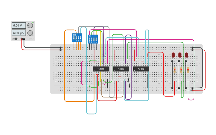 Circuit design 4 to 2 Encoder - Tinkercad