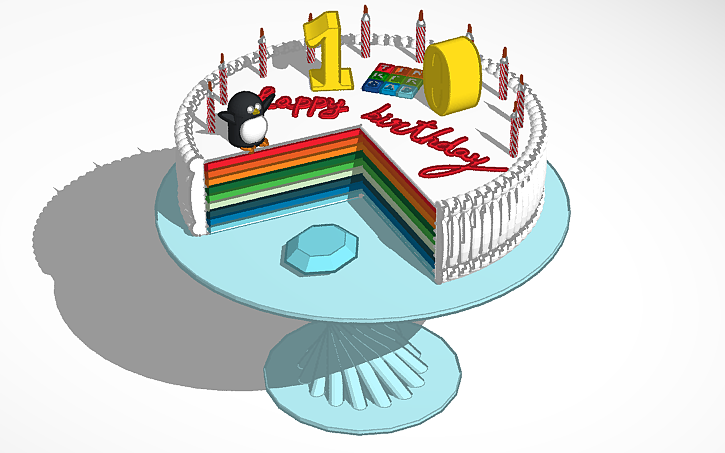 3D design Tinkercad10 cake - Tinkercad