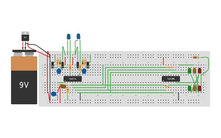 Circuit design Circuito semaforo - Tinkercad