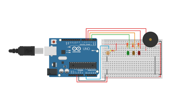 Circuit design LDR_Sensor - Tinkercad