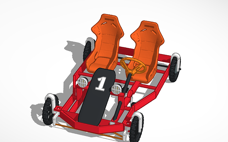 3D design Go kart 2 plazas - Tinkercad