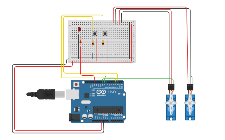 Circuit design FINAL AUTOMATIC PET FEEDER SIMULATION - Tinkercad