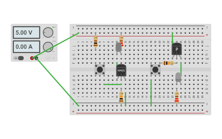 Circuit design Transistors Challenge 8 - Tinkercad
