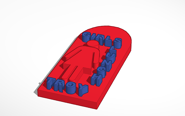 3D design Girls Restroom Pass | Tinkercad