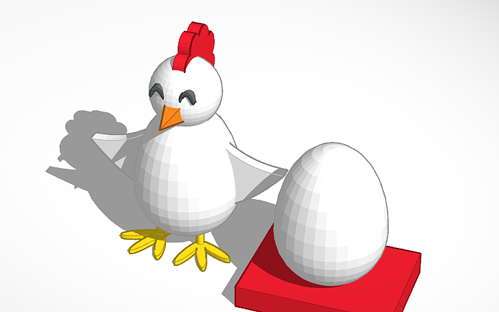 3D design Pollo y gallina - Tinkercad