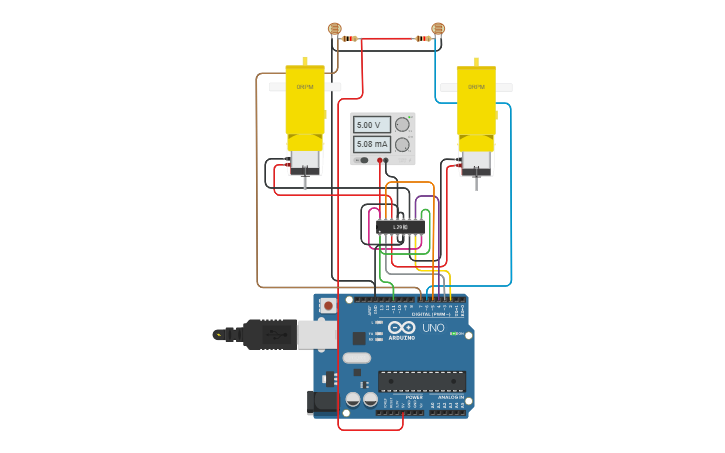 Circuit Design Projeto Robô Agv Extra Ii Tinkercad