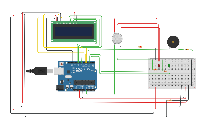 Circuit design smoke detector - Tinkercad