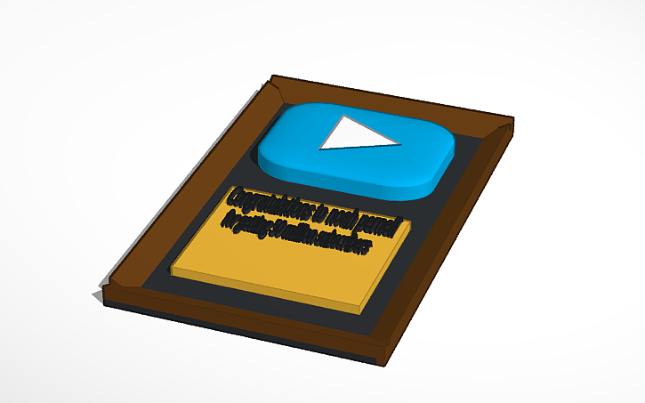 3D design youtube logo - Tinkercad