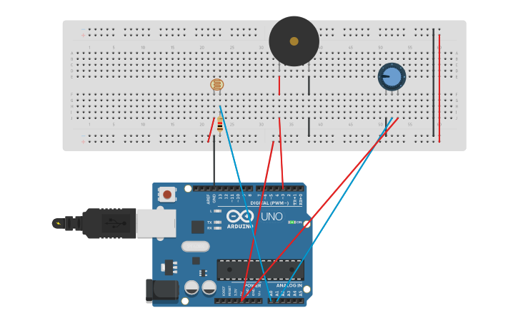 Circuit design photo resistor(2) | Tinkercad
