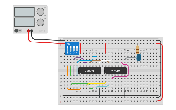Circuit design 2.2.2 Universal Gates NAND: Booth - Tinkercad