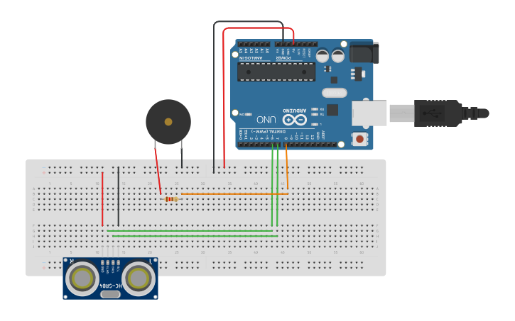 Circuit design sensor de proximidad | Tinkercad Circuit design sensor de proximidad | Tinkercad
