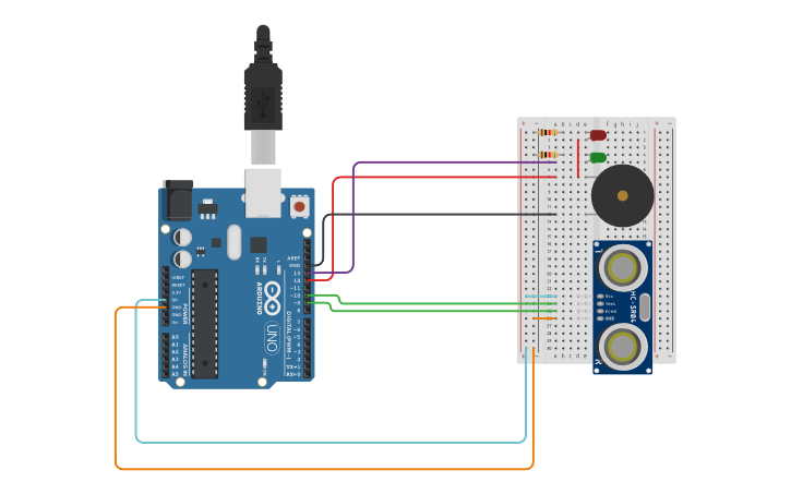 Circuit Design Copy Of Social Distancing Detector Tinkercad