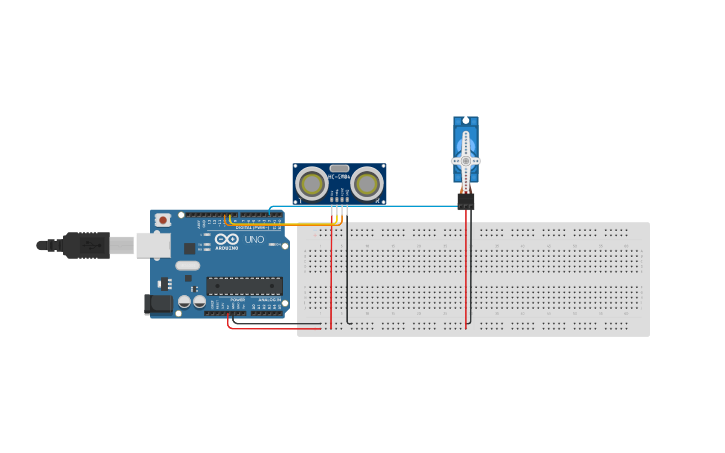 Circuit design Funcionamiento de sensor ultrasonico y servomotor ... Circuit design Funcionamiento de sensor ultrasonico y servomotor ...