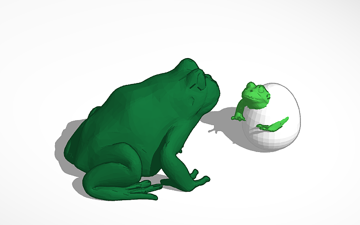 3D design baby and mommy frog | Tinkercad