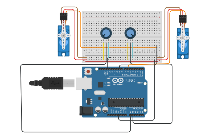 Circuit design Vincent Paolo 2 Potentiometer + 2 Servo Motor Project ...