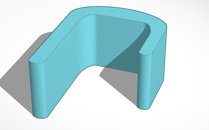 3D design Headphone Hook, Command Strip Mounted | Tinkercad