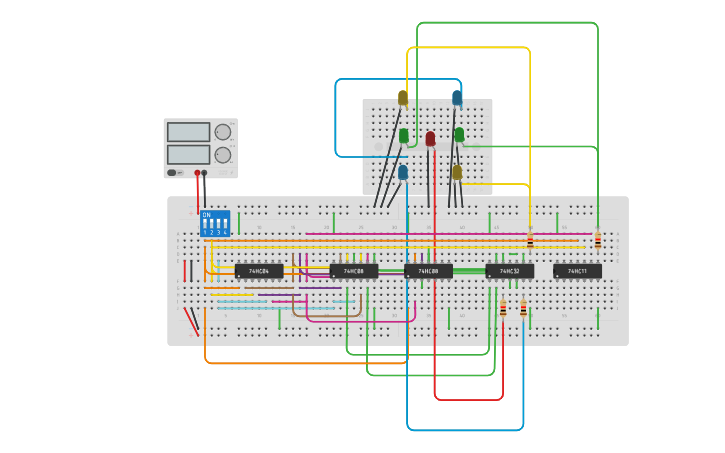 Circuit design Task 3: Digital Dice Decoder [7 points] - Tinkercad