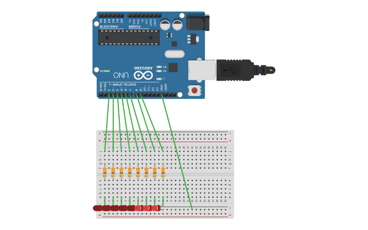Circuit design Practica Arduino #2.2 - Clase #1 | Tinkercad