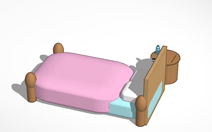 3D design Reusable Bed and Side Table - Tinkercad