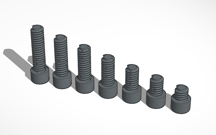 3D design 1/4-20 SHCS Assortment - Tinkercad