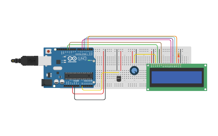 Circuit design LM35 - Tinkercad