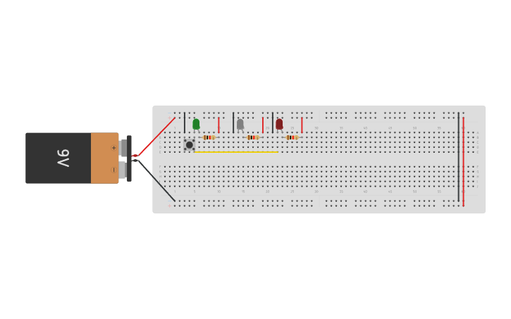 Circuit design Karla Elizabeth Cardenas Carrera (3 leds con un switch) - Tinkercad